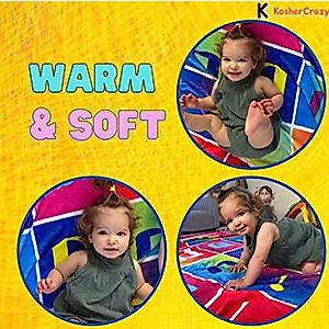 KosherCrazy Throw Blanket, Novelty Jewish Blanket Funny, Comfortable, Soft and Cozy for Adult or Children (Alef Bet (Hebrew Alphabet))