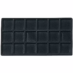 ToolUSA (2 Pack) Black Plastic Tray Insert | 18 Compartments | 2⅛" x 2" (5.4 x 5.1 cm) | Ideal for Gems & Small Items