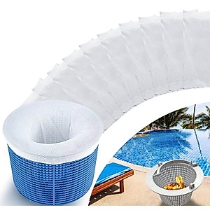 GOKU 10-Pack Swimming Pool Skimmer Socks for Inground & Above Ground Pool, Fine Mesh Leaves Pollen Catcher Debris Pre-Filter Scum Sock, Pool Basket Net Filter Protector Strainer Screen Liners Savers