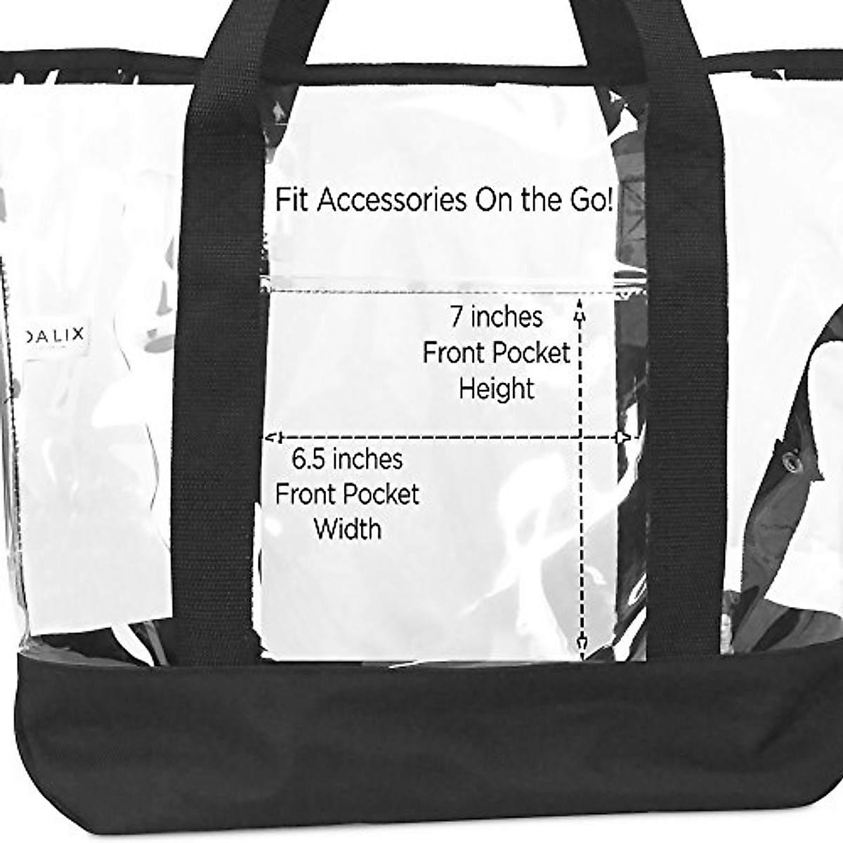 20" Large Clear Tote Bag with Small Pouch