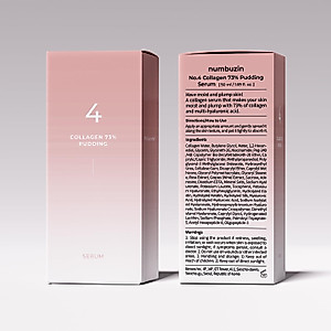 numbuzin No.4 Collagen 73% Pudding Serum | Pudding Serum for Wrinkles, Aging, Dull, Loose Skin, Ultra-Low Molecular Collagen, Elastin, Hyaluronic Acid, Niacinamide | Korean Skin Care | 1.69 Fl Oz