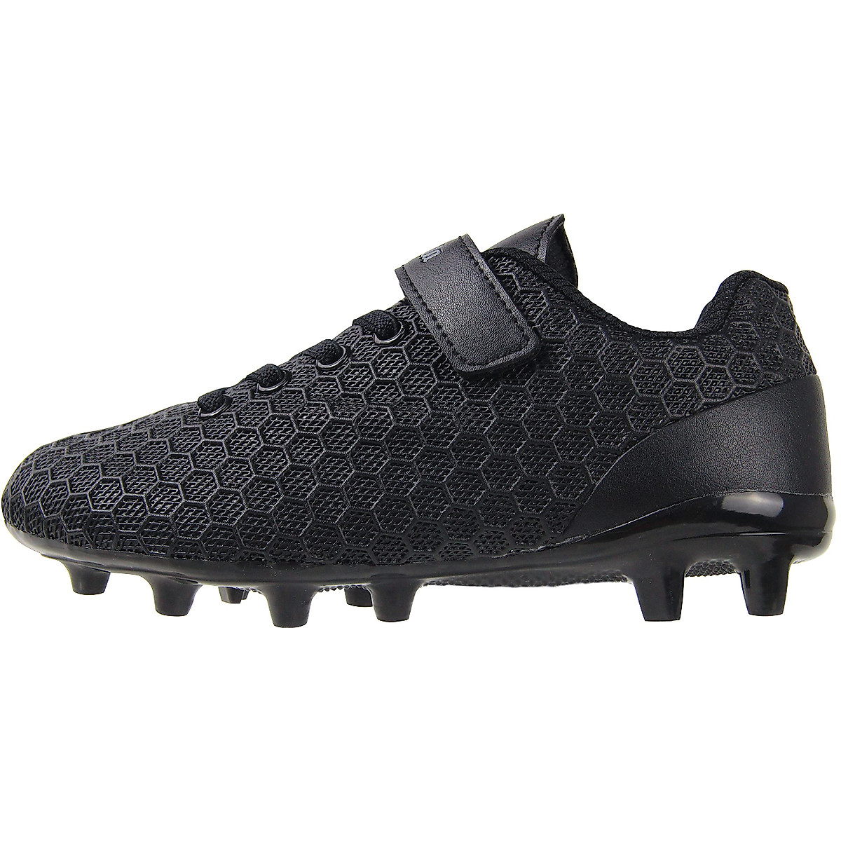 BomKinta Kid's FG Soccer Cleats Athletic Outdoor Soccer Shoes Black Size 2.5 M US Little Kid