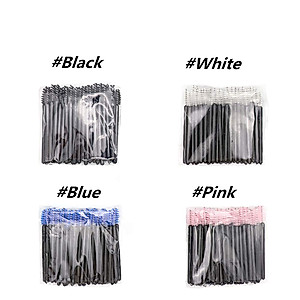 200 Pack Mascara Wands Mini Disposable Eyelash Brushes for Extensions Eye Lash Wand Brow Brush Makeup Tool Bulk, 4 Colors