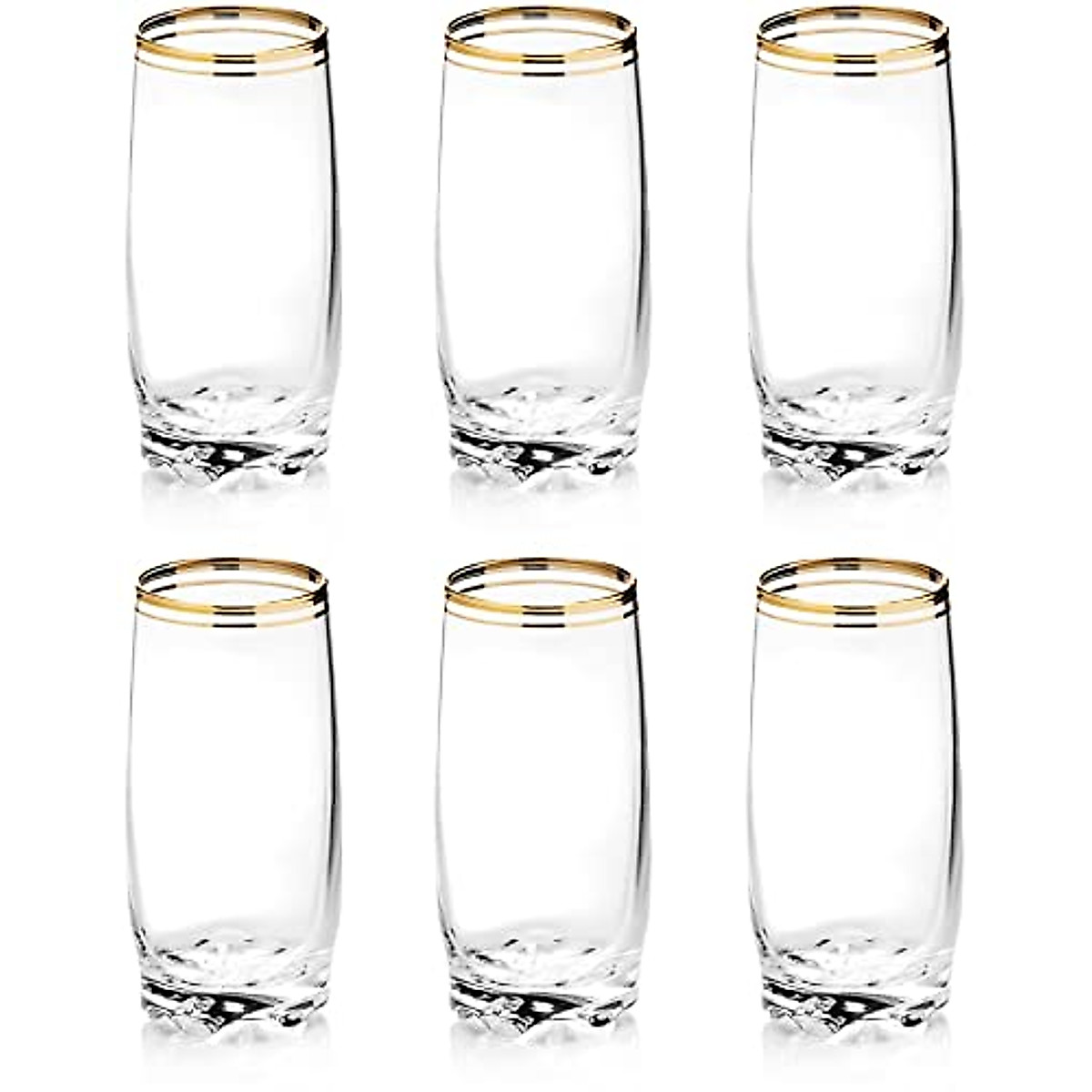 Qudasar PDTXCLS SPPRANDOM Zanzer 6-Piece Gold Glass Cup Set (Highball Glass (Set Of 6))