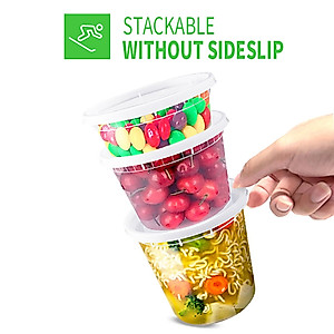 ulafbwur Deli Containers with Lids, 50-Pack Heavy-Duty Stackable Reusable Airtight Plastic Food Storage Container for Meal Prep, Freezer & Microwave Safe (50 Set Combo). L