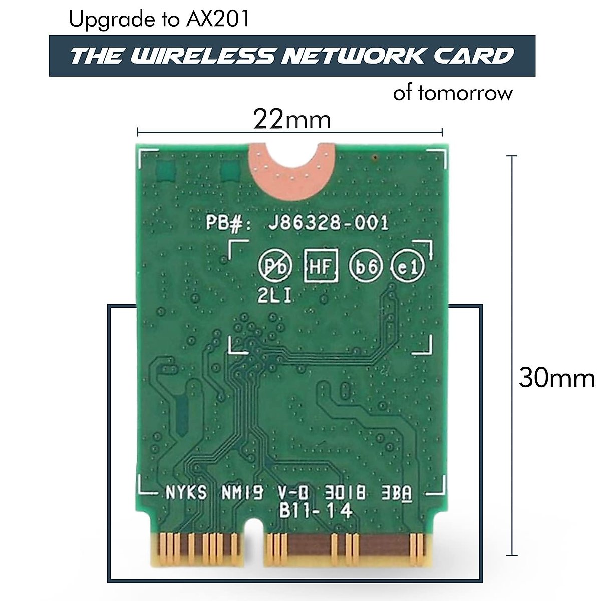 HighZer0 Electronics AX201 WiFi 6 Card | Dual Band Wi-Fi | 2.4 Gbps | CNVio2 M.2 WiFi Card for PC | Supports Bluetooth 5.2 | Requires Intel 10th+ Gen CPU with Windows 10+ or Linux | AX201NGW (AX201)