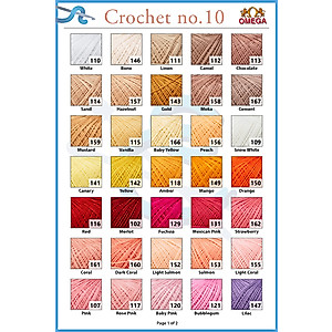 Crochet OMEGA NO.10 [30grs] - 100% Mercerized Cotton Yarn for Fine Crochet - Color 41-Aqua Blue 138
