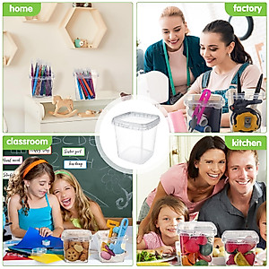 Sliner 60 Sets Square Deli Containers with Lids Clear Food Storage Containers Plastic Freezer Microwaveable Safe Deli Cups Leak Proof Airtight Meat for Restaurant(64oz, 32oz, 16oz)