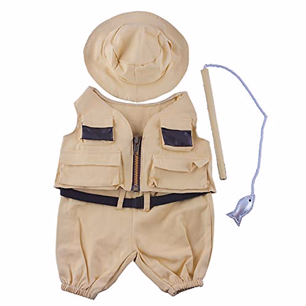 Fisherman w/Hat and Pole Outfit Teddy Bear Clothes Fit 14 - 18 Build-A-Bear and Make Your Own Stuffed Animals