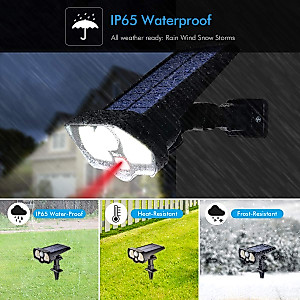 Solar Motion Sensor Light Outdoor 42 White LEDs 2 Red LEDs Ultra Bright, 2 in 1 Landscape Solar Wall Solar Light Wireless Solar Security Light Great Detection for Garden Driveway Carport Patio Yard