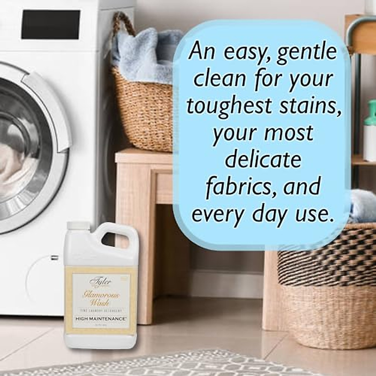 Tyler Glamorous Wash High Maintenance Fine Laundry Detergent with Stain Remover Pen and Dryer Sachets - Liquid Detergent Designed for Clothing - Hand & Machine - 32oz (High Maintenance)