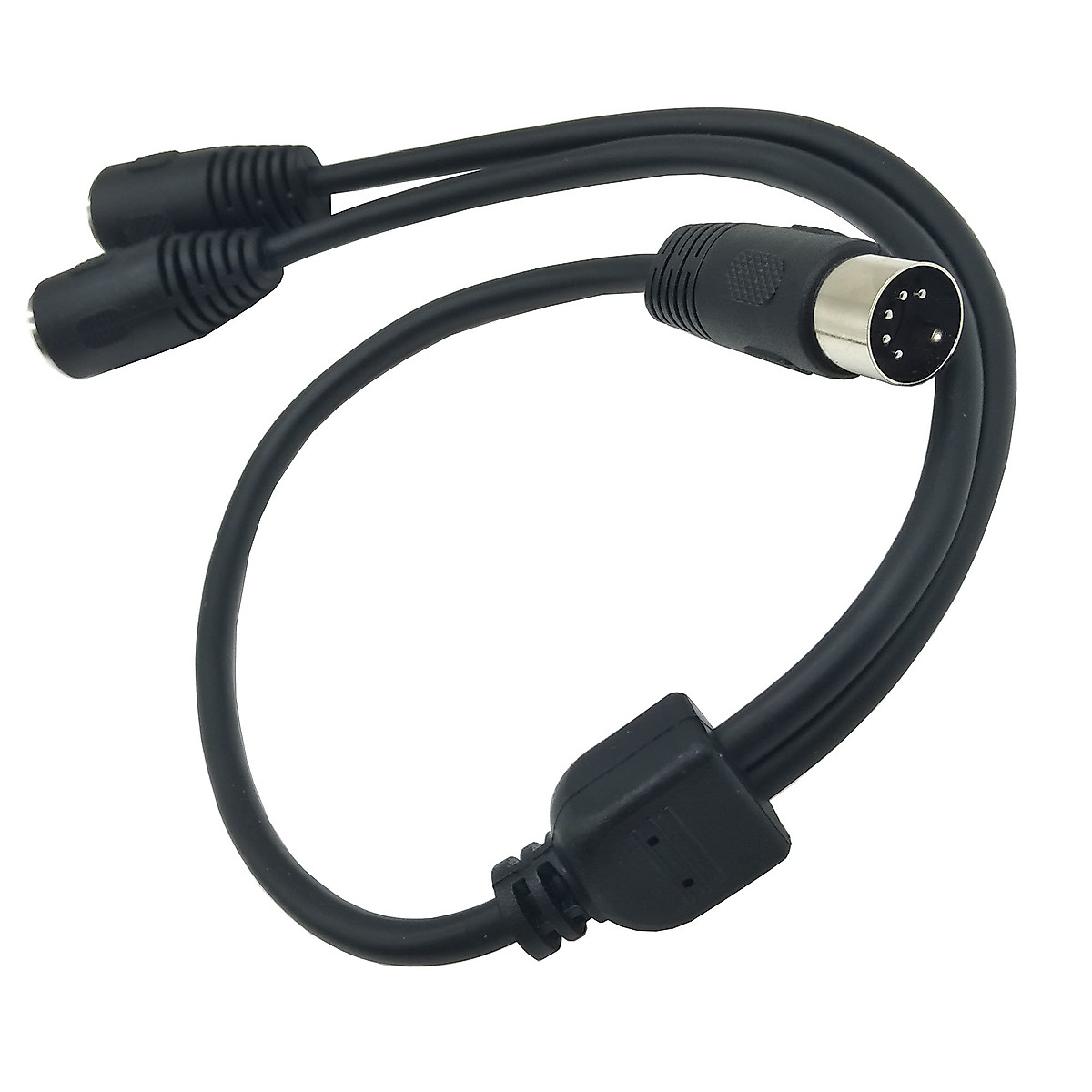 Traovien MIDI Sync Breakout Cable, DIN 5-Pin Plug 1 Male to 2 Dula Female Splitter Y MIDI Cable,5 Pin Jack Adapter Y Lead (50cm/1.6ft)