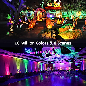 NOVOSTELLA Smart Led Flood Lights Outdoor 200w Equivalent, Halloween RGB+CW Color Changing Spotlights APP Control Stage Landscape Lights, 2700K-6500K IP66 Waterproof Uplight Wall Washer Light (4 Pack)
