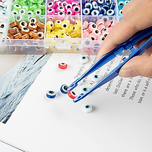 MEABEN 100 Pcs Plastic Craft Disposable Tweezers, Bulk Priced Blue Forceps Tapered Tweezers, Handmake Fuse Beads Manual DIY Tool Handmade Crafts Kit Accessories for DIY Art Crafts