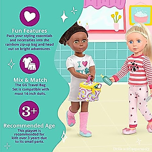 Glitter Girls – Travel Bag & Styling Set – Handbag, 2 Hair Elastics, and Fun Toiletries – 14-inch Doll Accessories for Kids Ages 3 and Up – Children’s Toys