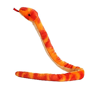 Aurora® Playful Snake Corn Snake Stuffed Animal - Eye-Catching Designs - Versatile Fun - Orange 50 Inches