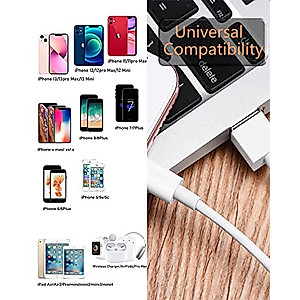 Apple MFi Certified iPhone Charger Cord 3ft Lightning Cable Fast Charging High Speed Data Sync USB Cable Compatible with iPhone 13/12/11 Pro Max/XS MAX/XR/XS/X/8/7/Plus/6S iPad AirPods