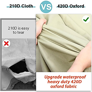 LBW Patio Waterproof Lounge Chair Cover,420D Outdoor Furniture Covers with Air Vent and Attachment Strap for Garden,Patio,Home,30.9" D x 33.26''L x 36'' H, Beige&Coffee