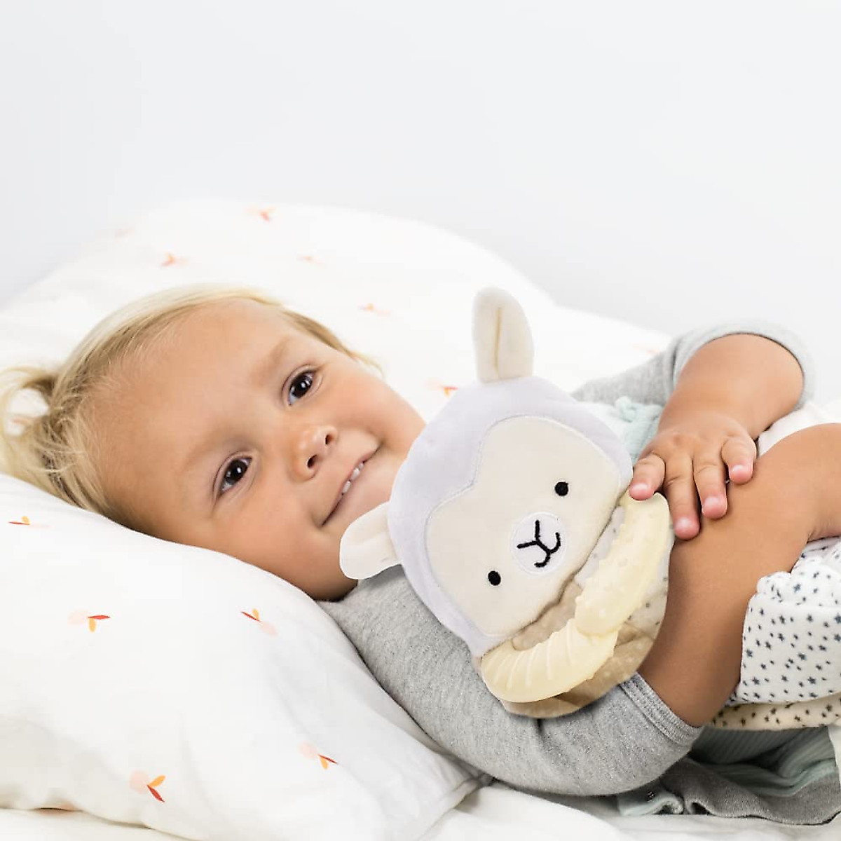 Lulyboo Lovey Baby Sleep Soother, Plush Security Blanket Teether with Music, White Noise and Vibration Machine, Attaches to Cribs, Llama