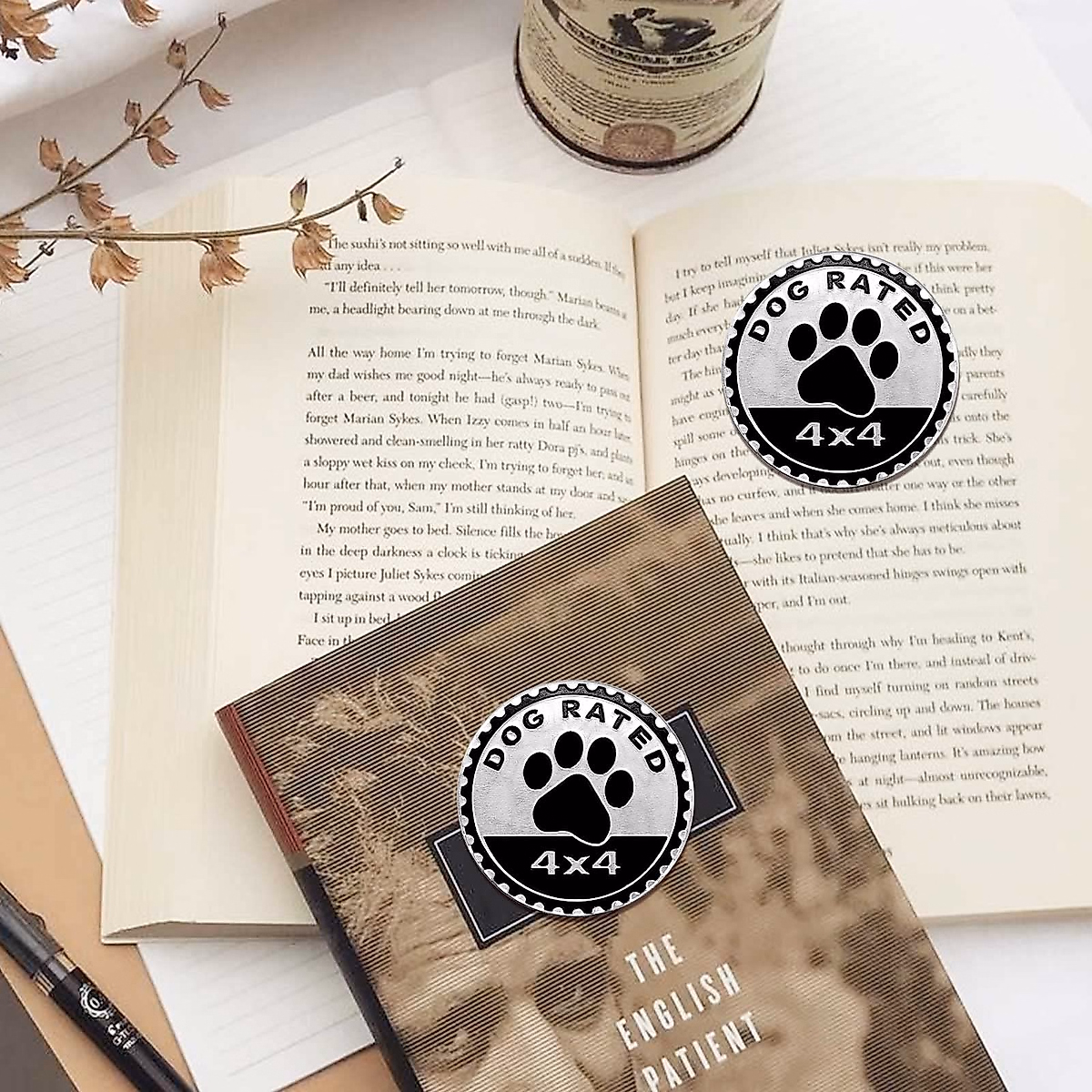 Dogs Badge Rated Car Emblem, 4 x 4 Metal Automotive Badge 3D Metal Car Badges Emblems Round Emblem Decals Car Badge Decals Stickers Compatible with Jeep Wrangler Vehicles Trucks SUV