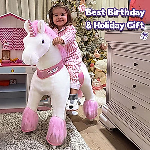 PonyCycle Ride On Unicorn Toys with Brake Classic Model U for Girls Giddy up Riding Pony Cycle (Pink, Size 3 for Age 3-5)