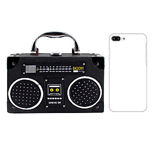 Heidi Bag Vintage Radio Clutch Handbag Leather Top Handle Crossbody Shoulder Bag