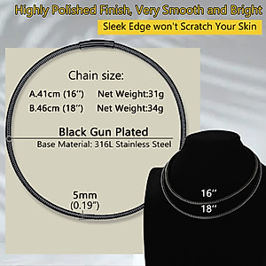 PROSTEEL Necklaces For Women Trendy Minimalist Herringbone Black Snake Chain Choker