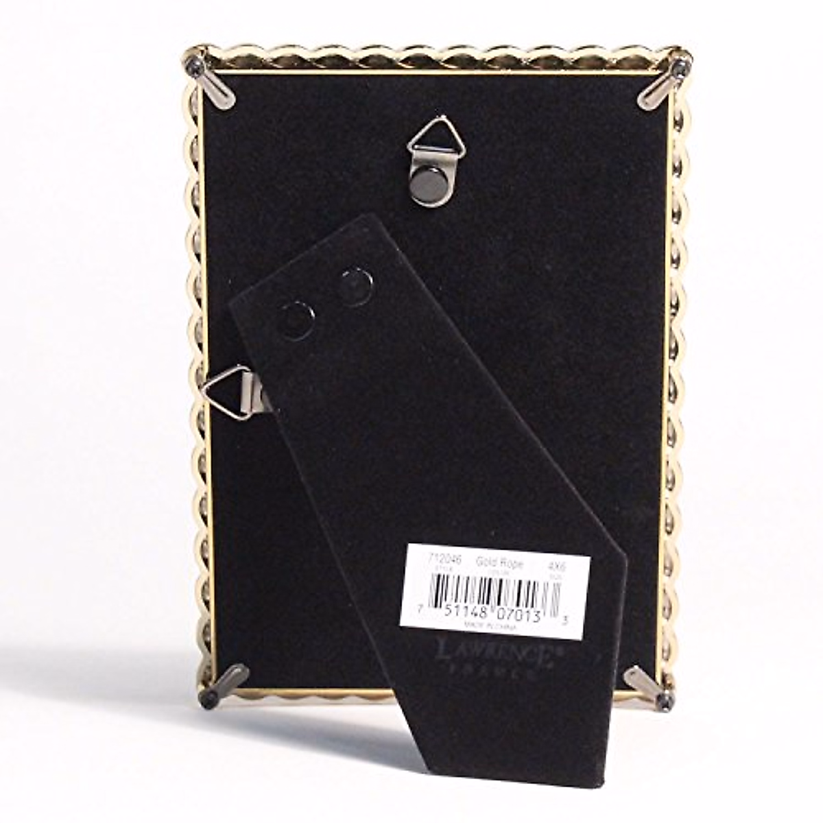Lawrence Frames Rope Design Metal Frame, 4x6, Gold