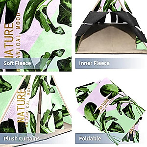 Y-DSIWX Guinea Pig House Bed, Rabbit Large Hideout, Small Animals Nest Hamster Cage Habitats Cute Leaves