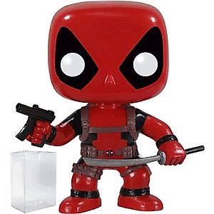 Funko Pop! Marvel: Deadpool #20 Vinyl Figure (Bundled with Compatible Box Protector Case), Multicolor, 3.75 inches