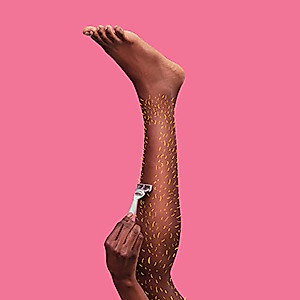 joy Razors for Women, 1 Handle, 4 Razor Blade Refills, Teal, Lubrastrip to Help Avoid Skin Irritation