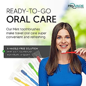 PRUVADE 144 Pack Disposable Toothbrushes with Toothpaste, Built In - Prepasted Toothbrushes Individually Wrapped |Single Use Waterless Tooth Brush with Soft Bristles for Airbnb, Hotel, Camping, Travel