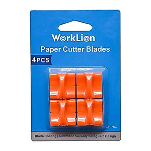 WORKLION Paper Trimmer Replacement Blades with Automatic Security Safeguard Design - A4 Paper Cutter Blade Refill (4 Pack)