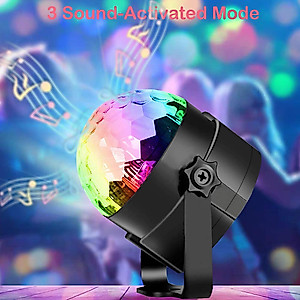 Disco Ball DJ Party Lights, Sound Activated Disco Lights with Remote Control 7 Colors RGB Projection Effects for Party Holiday KTV Bar Wedding Christmas Karaoke DJ Club