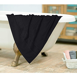 Belizzi Home Cotton 2 Pack Oversized Bath Towel Set 28x55 inches, Large Bath Towels, Ultra Absorbant Compact Quickdry & Lightweight Towel, Ideal for Gym Travel Camp Pool - Black