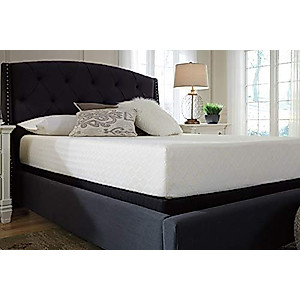 Signature Design by Ashley Queen Size Chime 10 Inch Medium Firm Memory Foam Mattress with Green Tea & Charcoal Gel