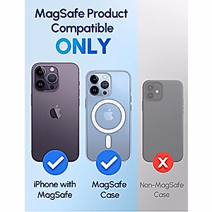 Miss Arts Magnetic Phone Grip for MagSafe, Phone Ring Holder Kickstand, Phone Loop Finger Holder for iPhone 14/14 Pro/14 Pro Max/14 Plus & iPhone 13/12 Series, Silver