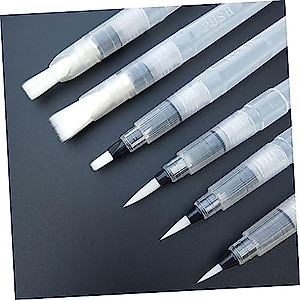TEHAUX Water Brush Pen 9 Pcs White Ink Pen Set Water Brush Pen Water Soluble Colored Pencils Painting Pen Fountain Pen Flat Pen Colored Watercolor Brush Water Coloring Brush Pen