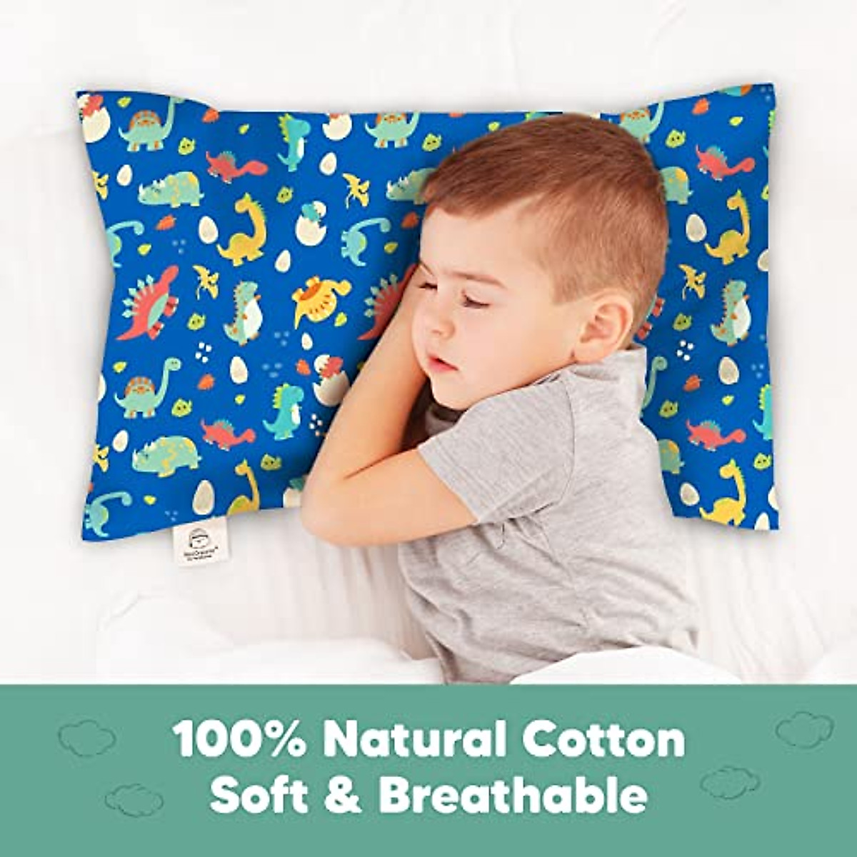 KeaBabies Toddler Pillow with Pillowcase and Toddler Pillowcase for 13X18 Pillow - 13X18 Soft Organic Cotton Toddler Pillows for Sleeping - Organic Toddler Pillow Case for Boy, Kids