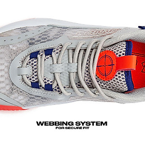 AND1 Scope Girls & Boys Basketball Shoes Kids, Boys High Top Sneakers - Silver Grey/Orange, 6 Big Kid