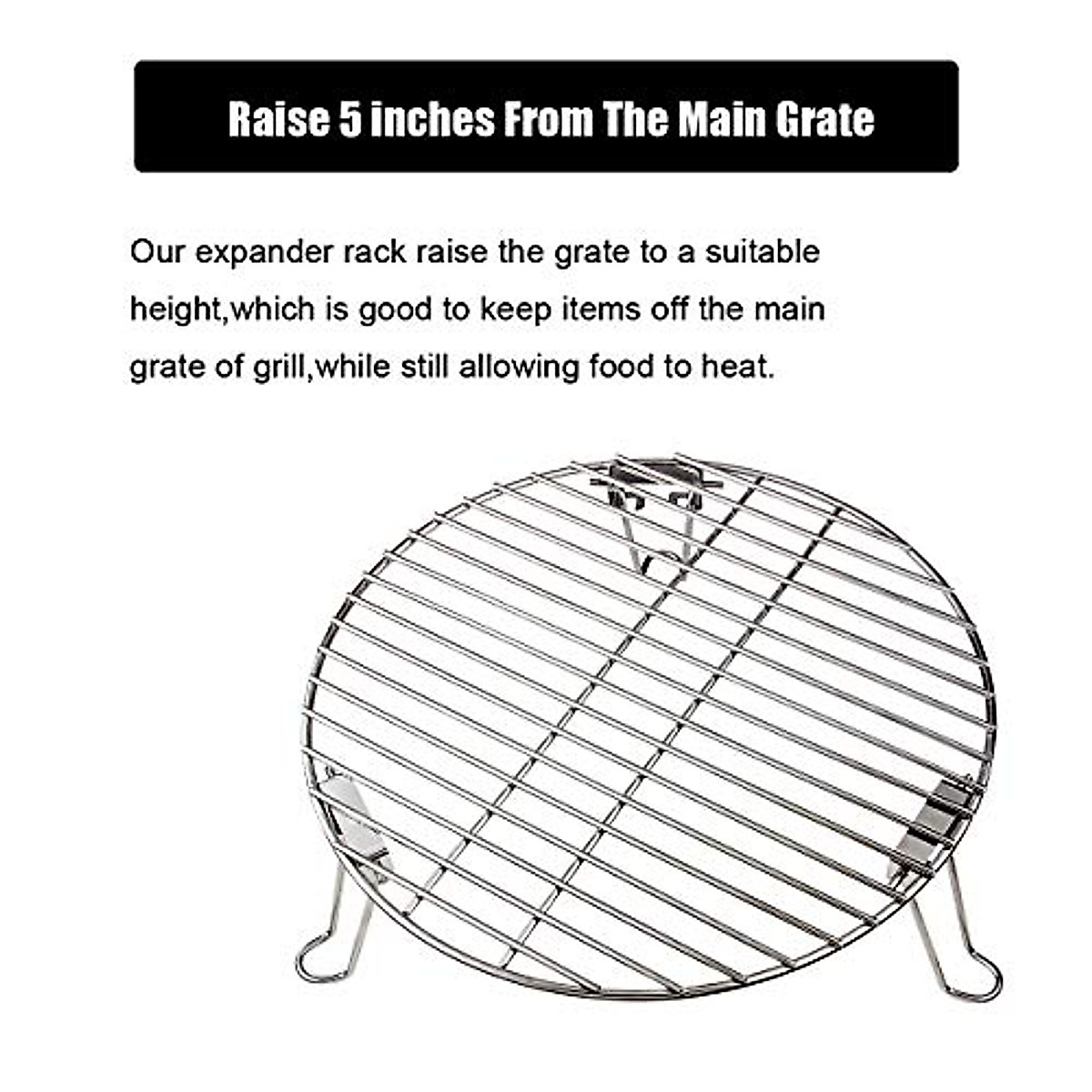 Mydracas Grill Expander Rack Stack Rack Expansion Grilling Rack Stainless Steel Fit Large & XL Big Green Egg Weber Kettle 22 Inches Charcoal Grill Kamado Joe,18" or Bigger Diameter Grill