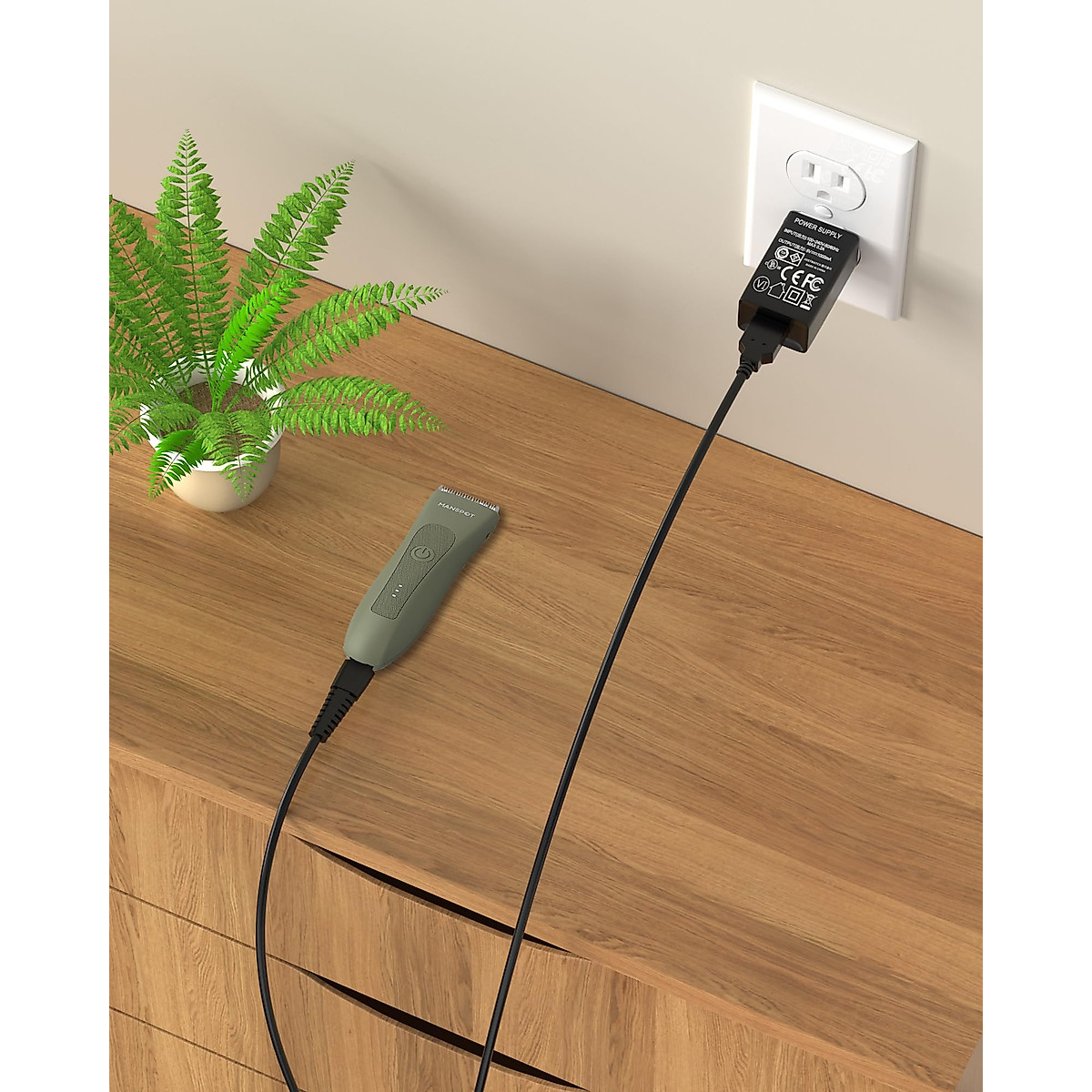 5V Power Cord for MANSPOT Shaver Charger Cord for MANSPOT Trimmer AC Power Adapter Electric Clipper Replacement VHBW