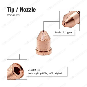 Extended Tip 219682 Plasma Cutting Nozzle 60A Suit for Miller ICE-60T ICE 80T ICE-100T/100TM Torch QTY-5