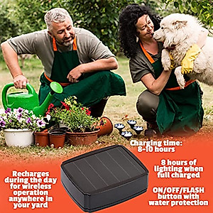 Ideas In Life Solar Paw Print Garden Lights for Pet Lovers - Set of 4 Solar Powered Paw Print Lights, Rechargeable Solar Outdoor Lights