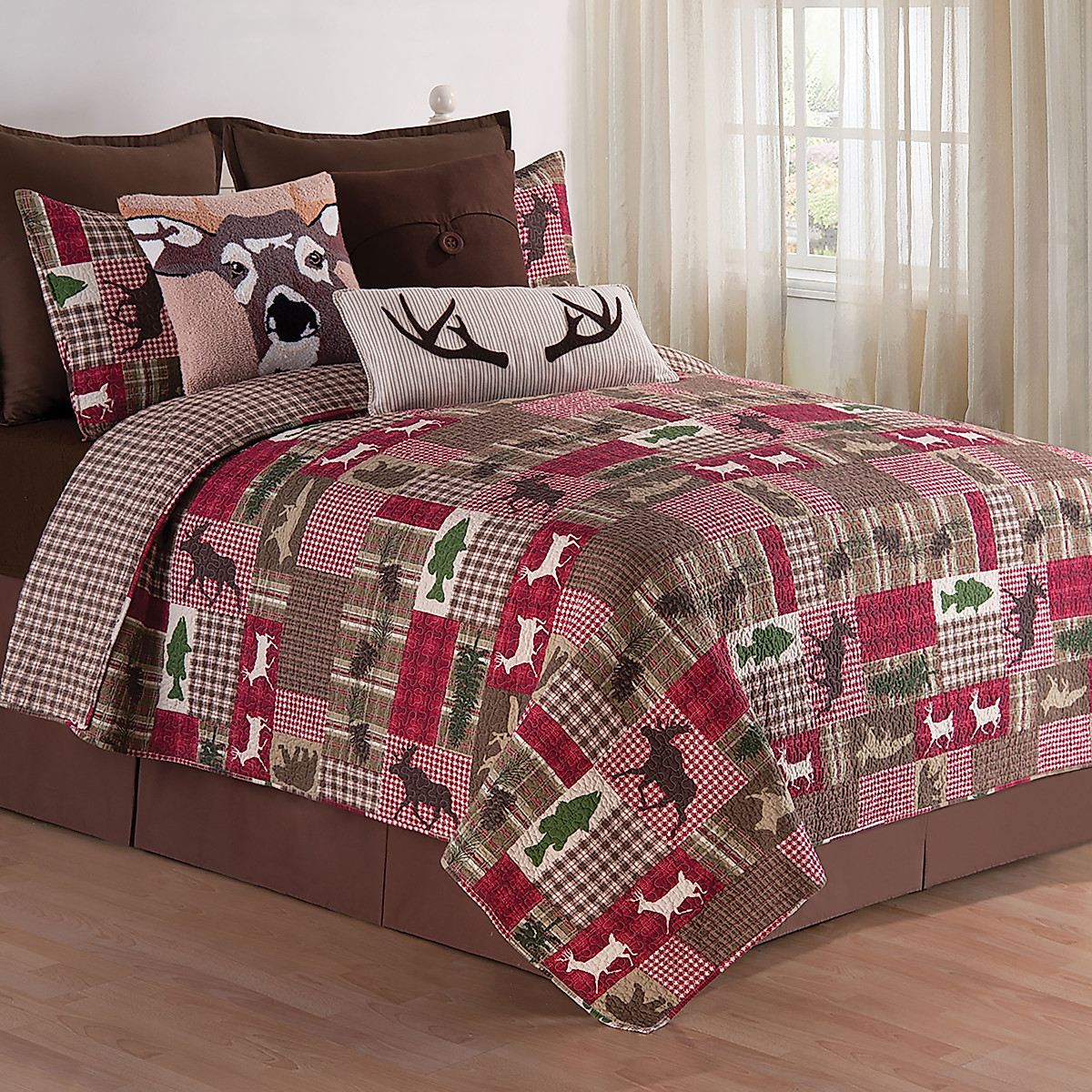 C&F Home Sleepy Forest Deer Antler Lumbar Tufted Pillow Decor Decoration Fall Throw Pillow for Couch Chair Living Room Bedroom 12 x 24 Tan