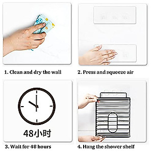 XLQADV Replacement 4 Pcs Adhesive Hooks Sticker for Shower Caddy Basket Shelf SUS304 Stainless Steel (Transparent, Large)