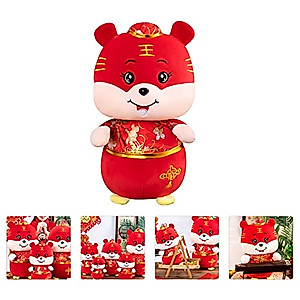 Cabilock 2pcs Suit Toy: Goodie Animal with Decorative Adorable Zodiac Festival Year New for Kids Bedroom Toy Bag Plush of Fluffy Ornament Decoration Doll Design Blessing Decor