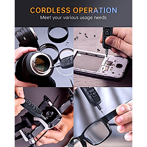 Electric Screwdriver Kit, 181 in 1 Mini Precision Screwdriver Set with 162 Magnetic Bits, 3 Torque Settings, 3.7V Cordless Power Screwdriver Repair Tool for Phone Camera Laptop Watch