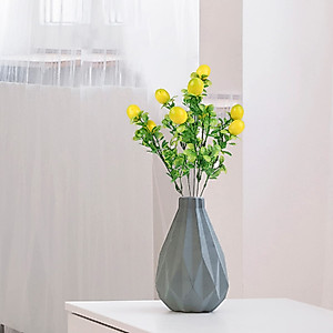 YQYAZL 6 Pack Artificial Lemon Branches, Yellow Fake Tree Plants Branch Fruit with Green Leaves for Vase Home Party Garden Decor, 211029XU01-lj6-10587-1849271821, Yellow+Green, 36cm/14.2inch1