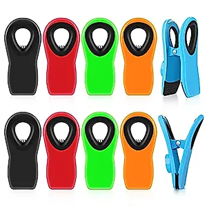 10 Pack Magnetic Chip Clips Bag Clips Food Clips, Plastic Bag Clips for Chips, Clips for Food Packages, Kitchen Clips with Magnet for Snack Bags and Food Bags